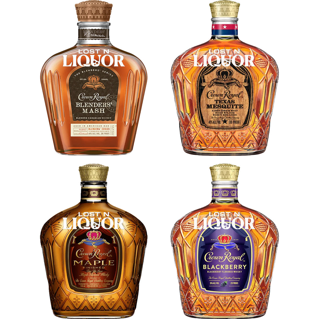 Crown Royal BlackBerry, Blender's Mash, Maple, Texas Mesquite Bundle ...