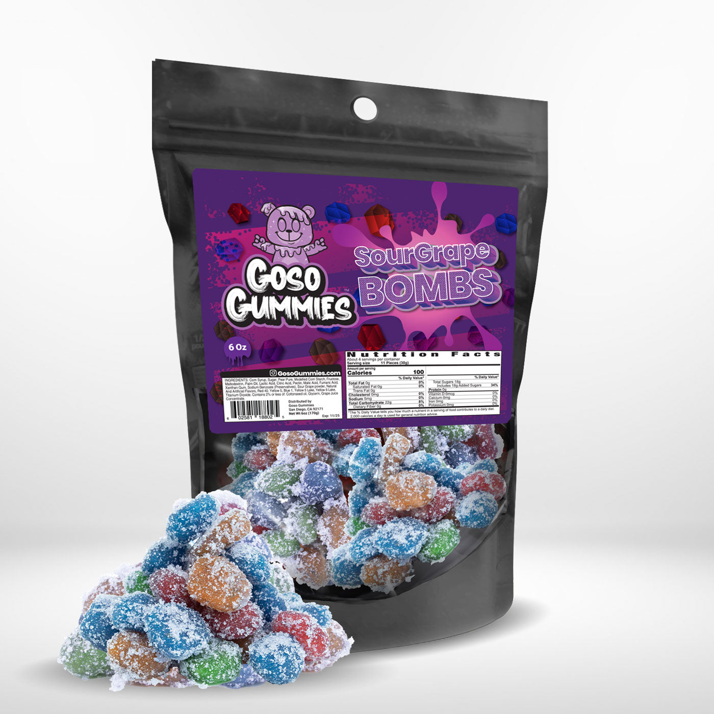 Gosogummies Gusher Sour Grape Bombs (6oz) – Lost N Liquor - Online ...