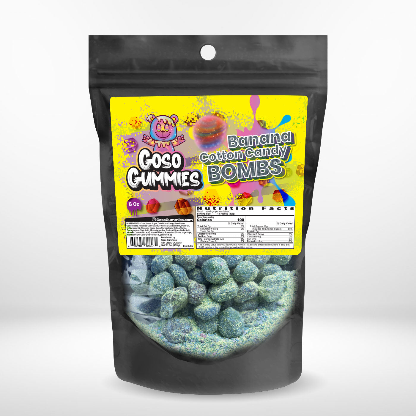 Gosogummies Gusher Banana Cotton Candy Bombs (6oz) – Lost N Liquor ...