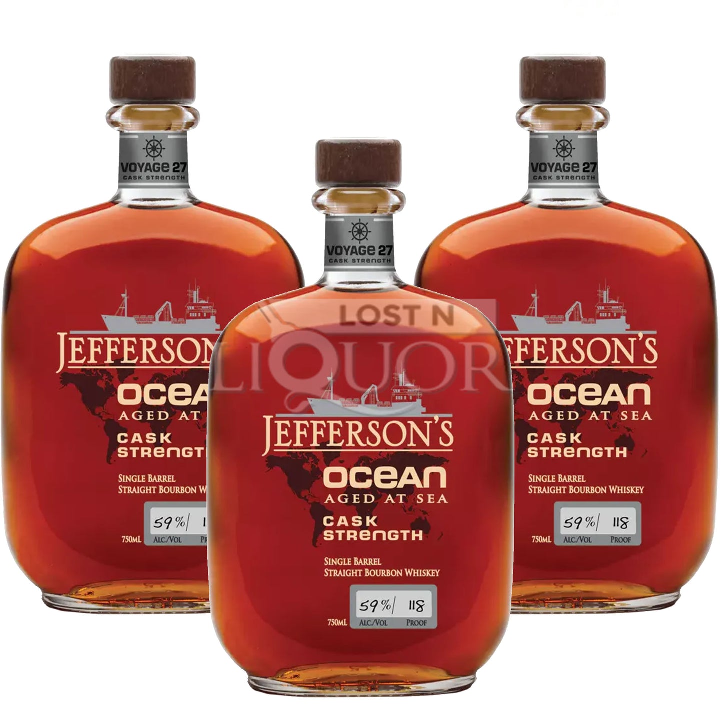 Jefferson's Ocean Aged At Sea Cask Strength Single Barrel Straight Bourbon Whiskey