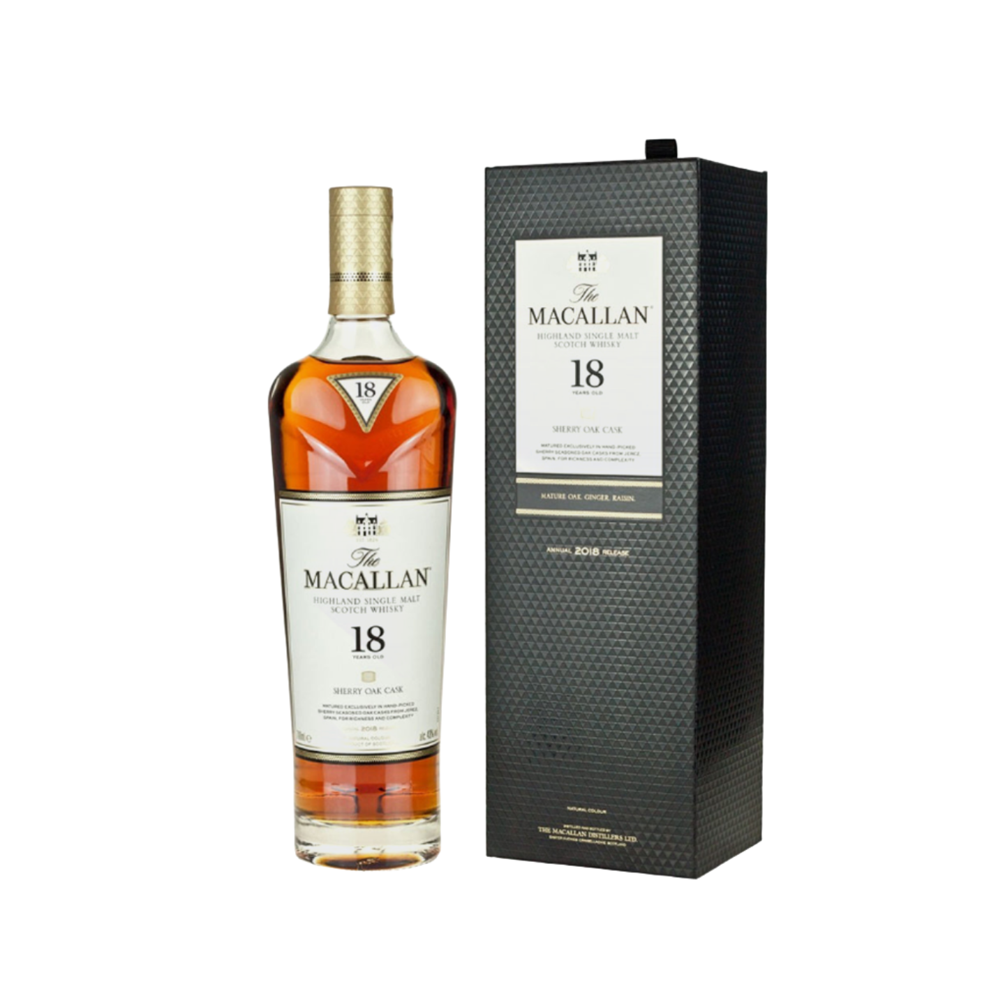 The Macallan 18 Year Sherry Oak Cask Matured Scotch Whisky 2018 Editio ...